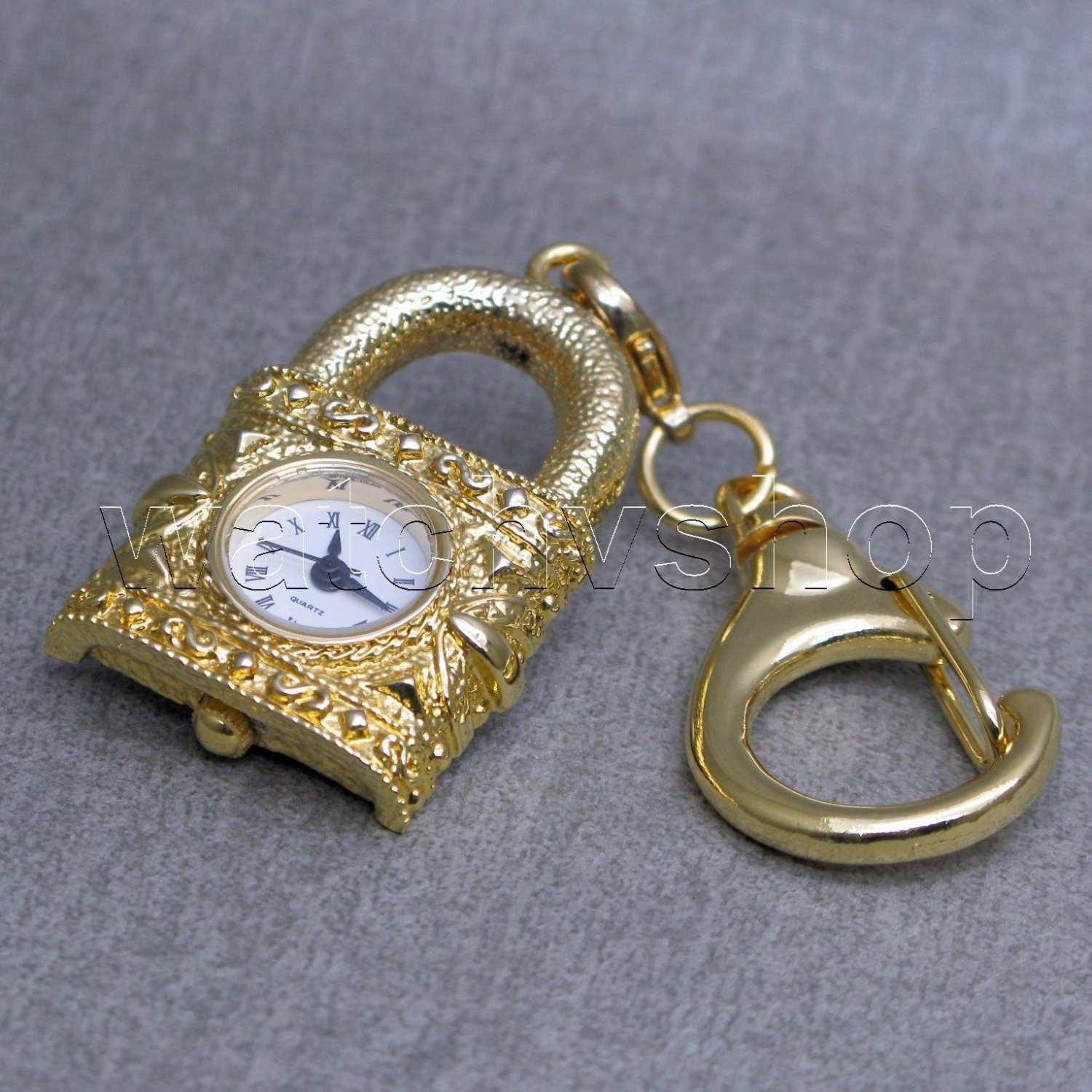 Gold Women Pendant Pocket Watch Locket Design 2 Ways with Necklace Key ...