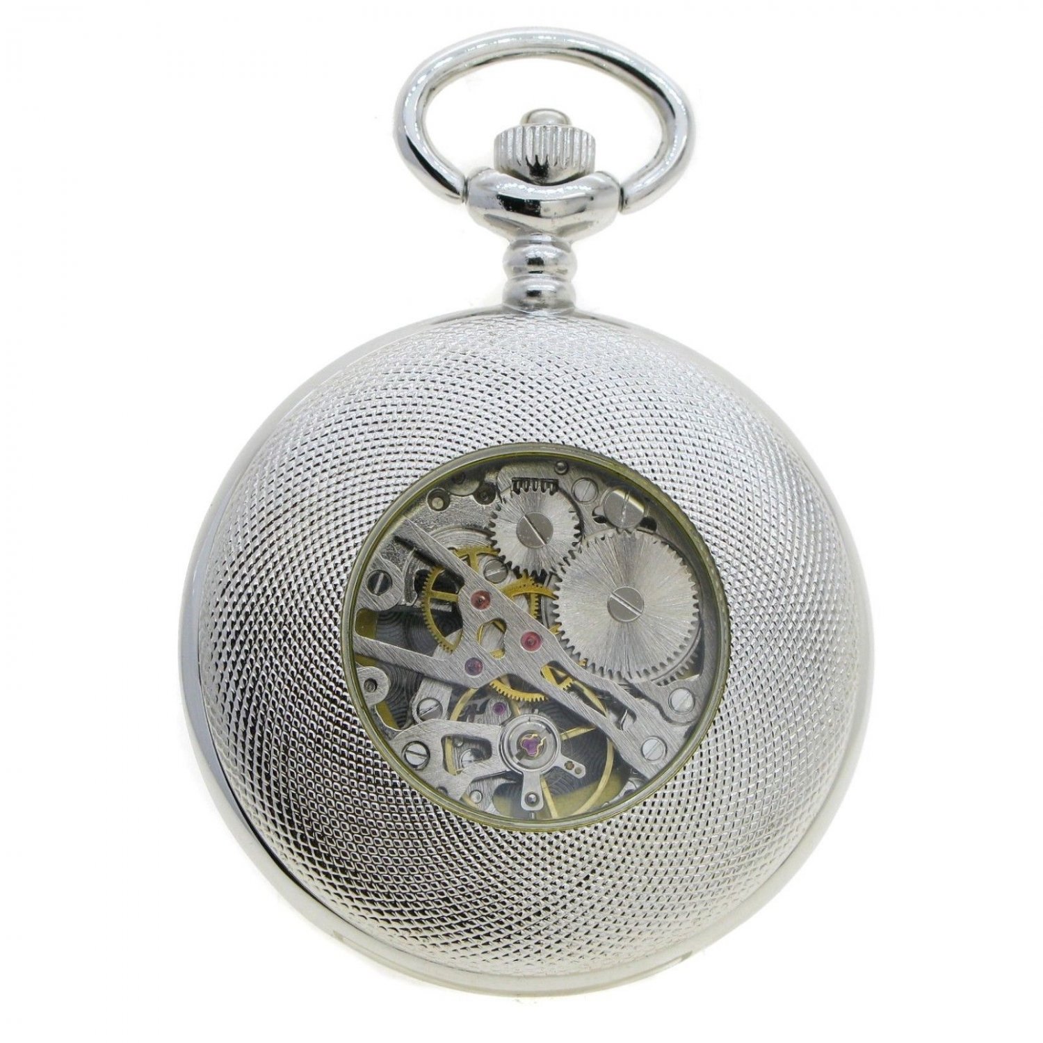 Mechanical Pocket Watch Skeleton See-through Dial Back Deer Enamel ...