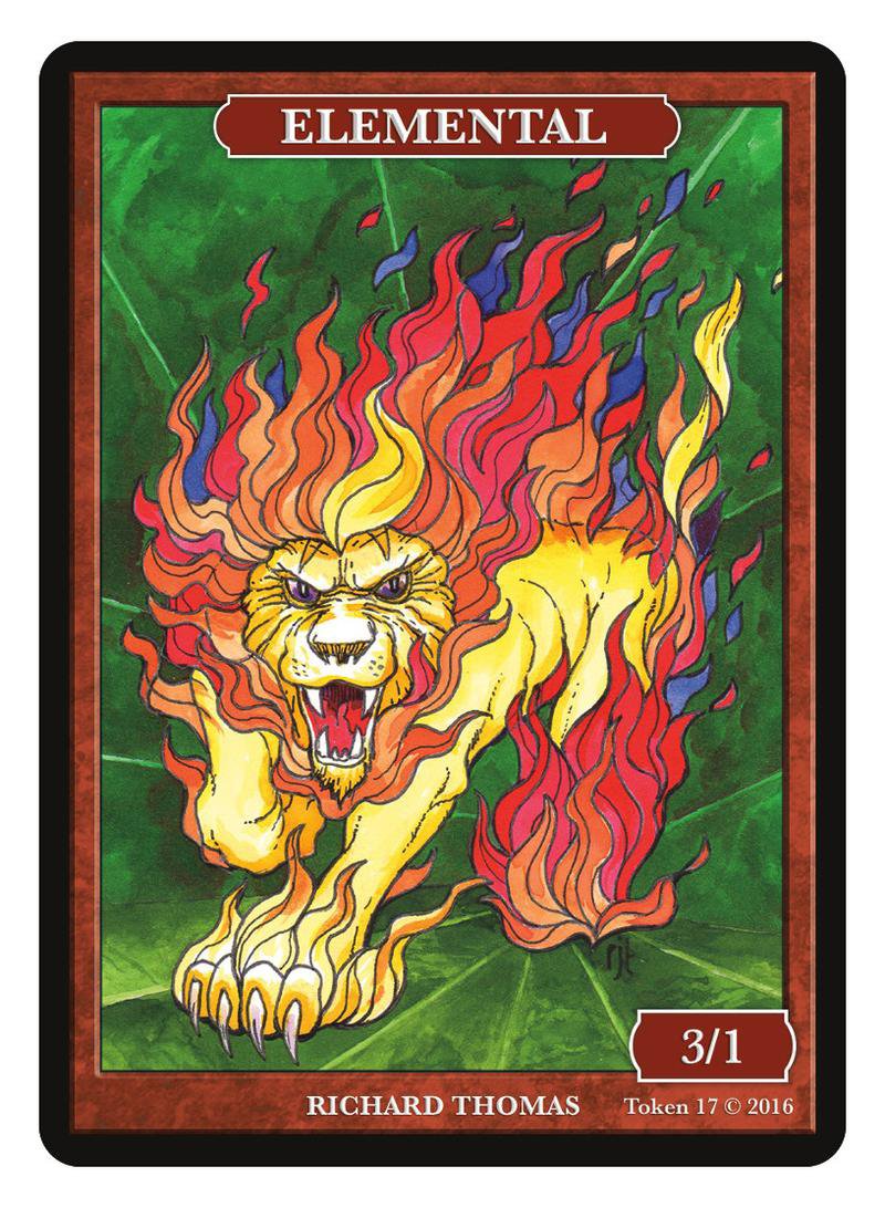 Limited Edition Red Elemental Token for MTG ( Art by Richard Thomas)