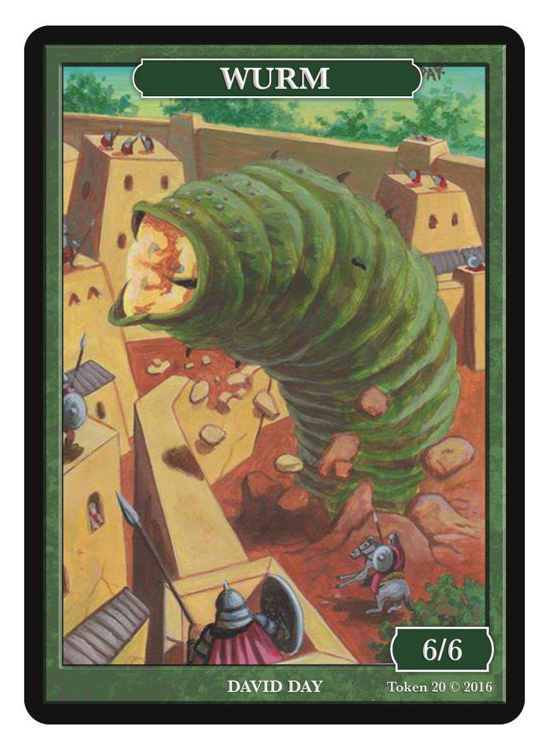 Limited Edition Wurm Token for MTG ( Art by David Day)