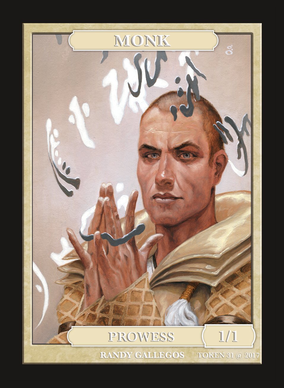 Limited Edition Monk Token for MTG ( Art by Randy Gallegos)