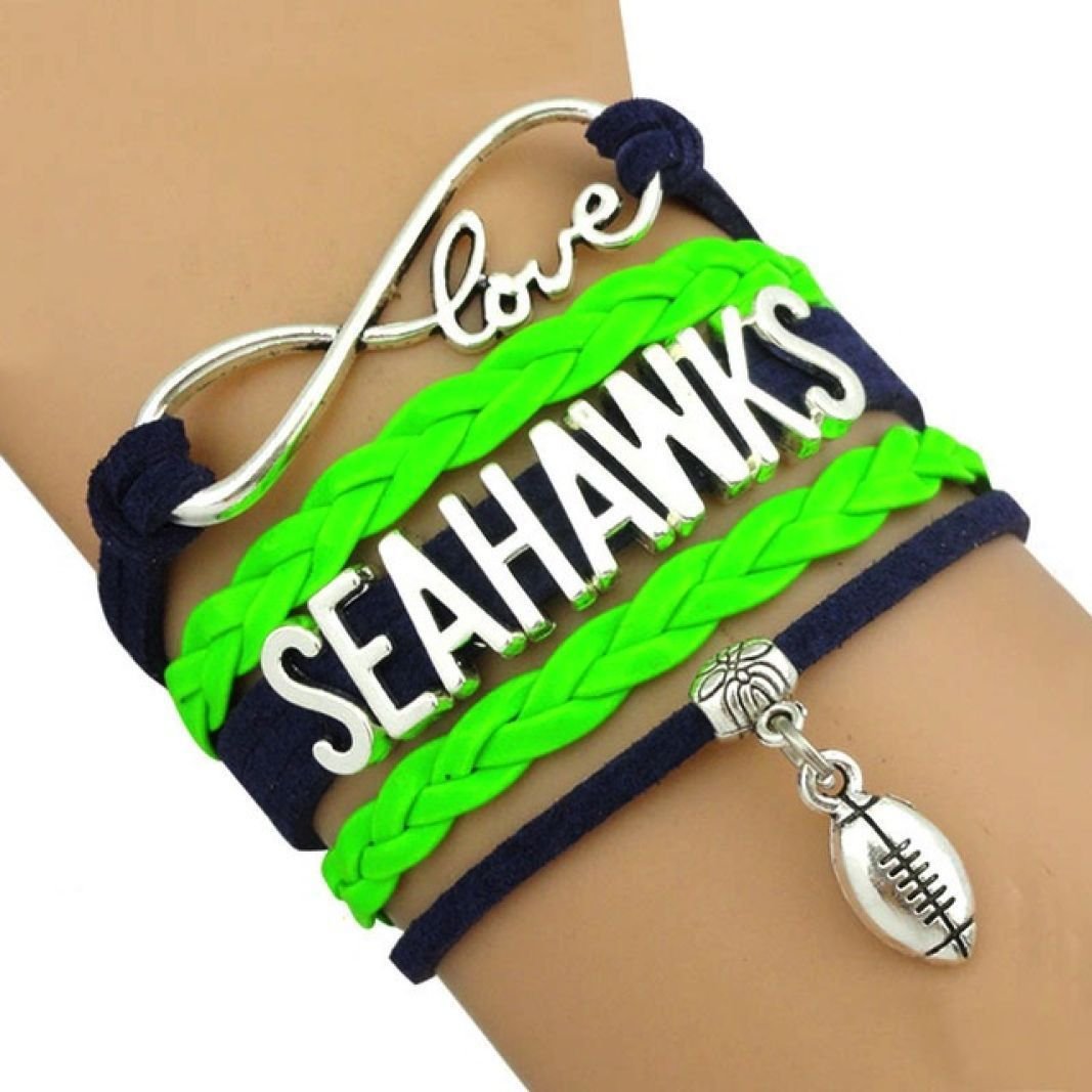 Seattle Seahawks Bracelet - NFL Bracelet, Seahawks Jewelry, Football Gift