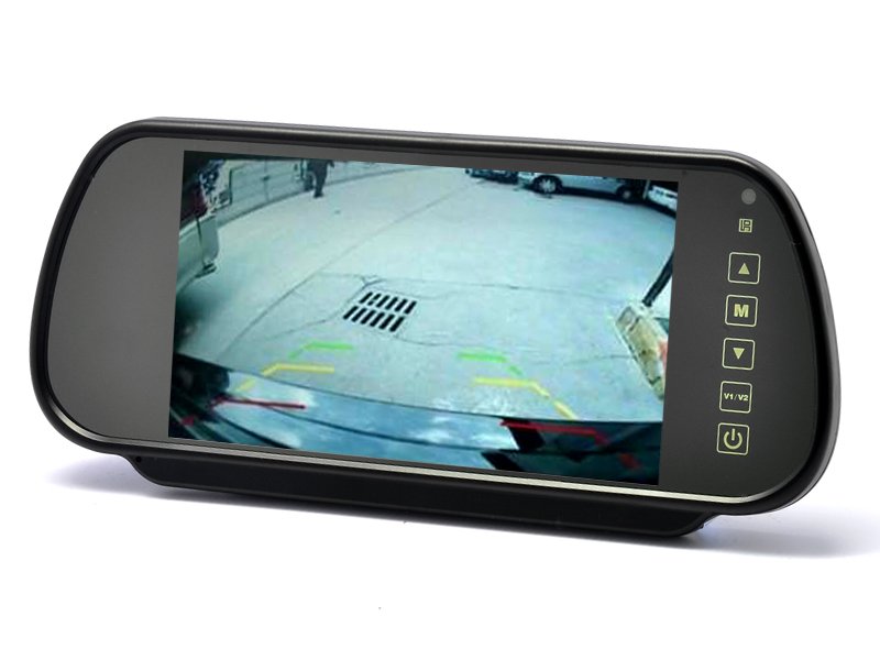 7-Inch Rearview Mirror Monitor - Touch Button Control, 4:3 Ratio, 480x234