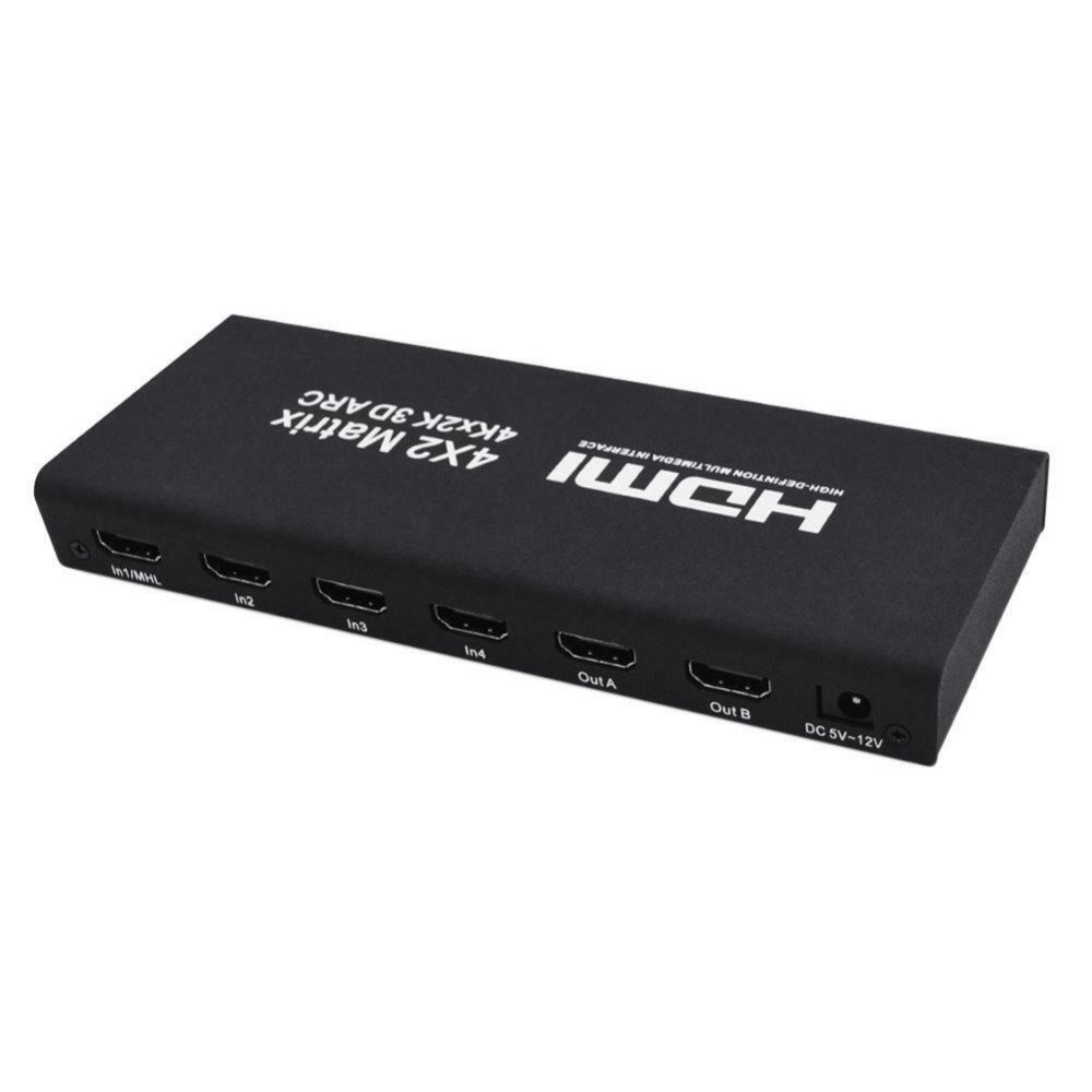 Portable HDMI Matrix 4X2 HDMI Splitter Switch Adapter Supports 4K x 2K ...