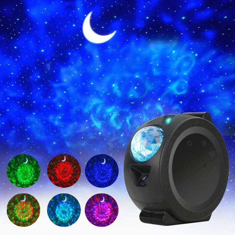LED Projector 360 Degree Rotating Night Light Starry Ocean Wave ...
