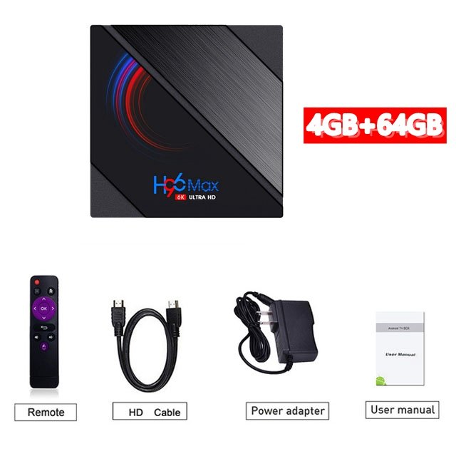 H96 Max H616 Media Player Dual Band Wi-Fi Android 10.0 Smart Tv Box 4GB ...