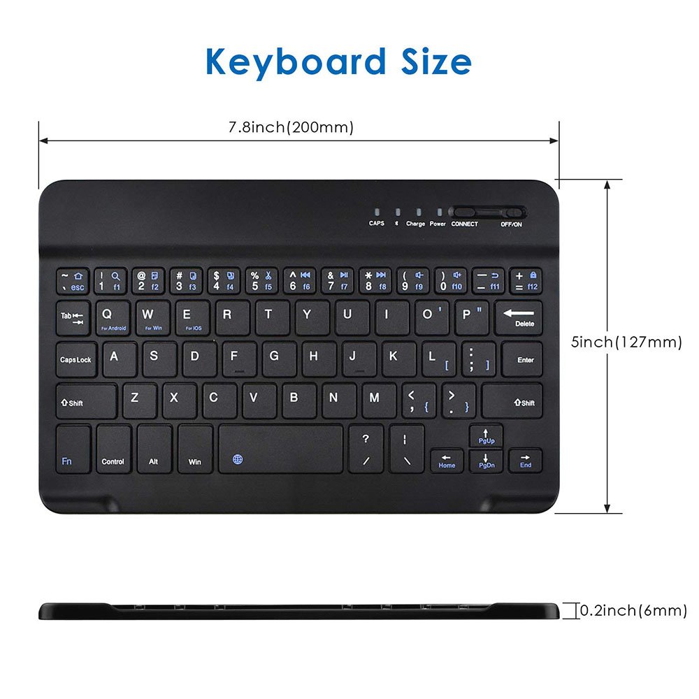 Wireless Bluetooth Keyboard For Tablet Leather Case+OTG+Stylus for 9/10 ...