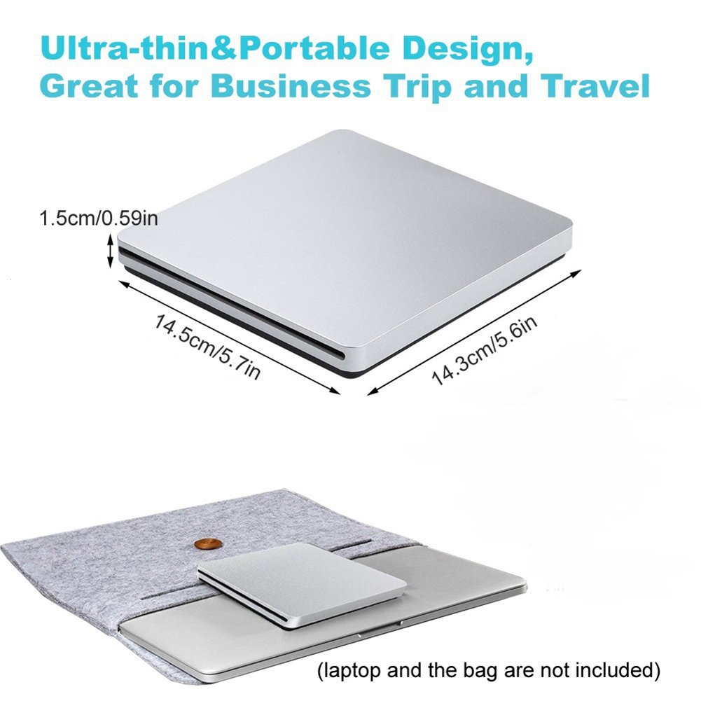 USB3.0 + Type-C External Slot-Loading DVD Drive for Desktops or Laptops ...