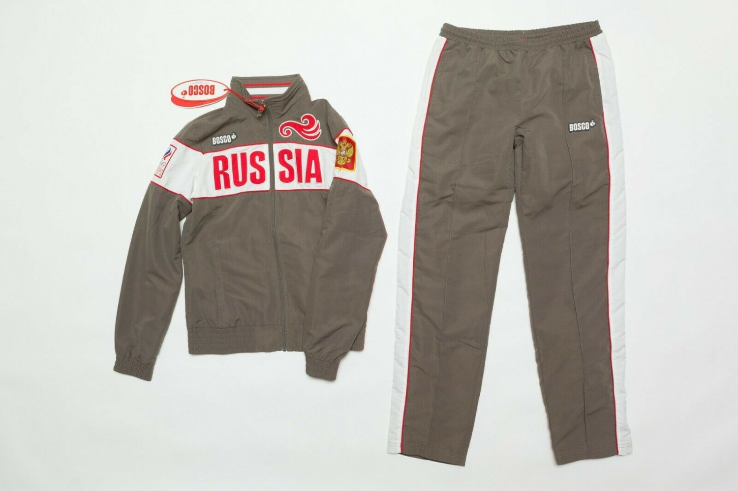 Bosco Sport Russian Olympic Team Women's Tracksuit Jacket Pants XS Gray NWT