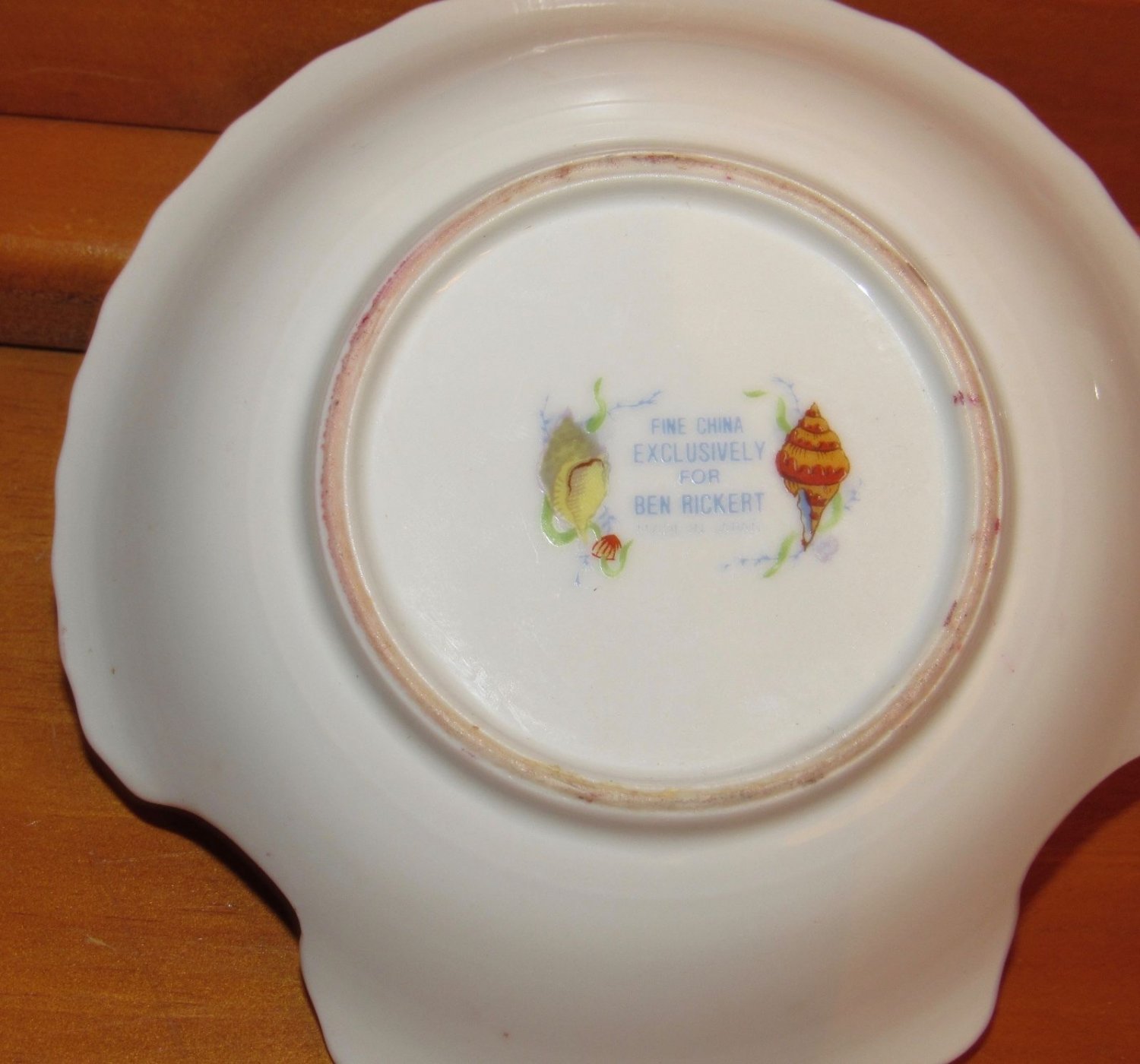 Vintage Fine China Clam Shell Dish - Ben Rickert - Gold Trim