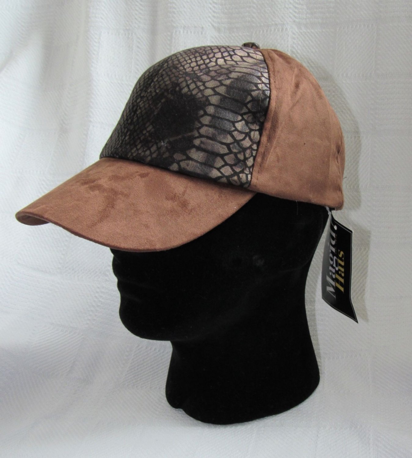 Magid Women's Brown Faux Snake Skin Front Baseball Cap