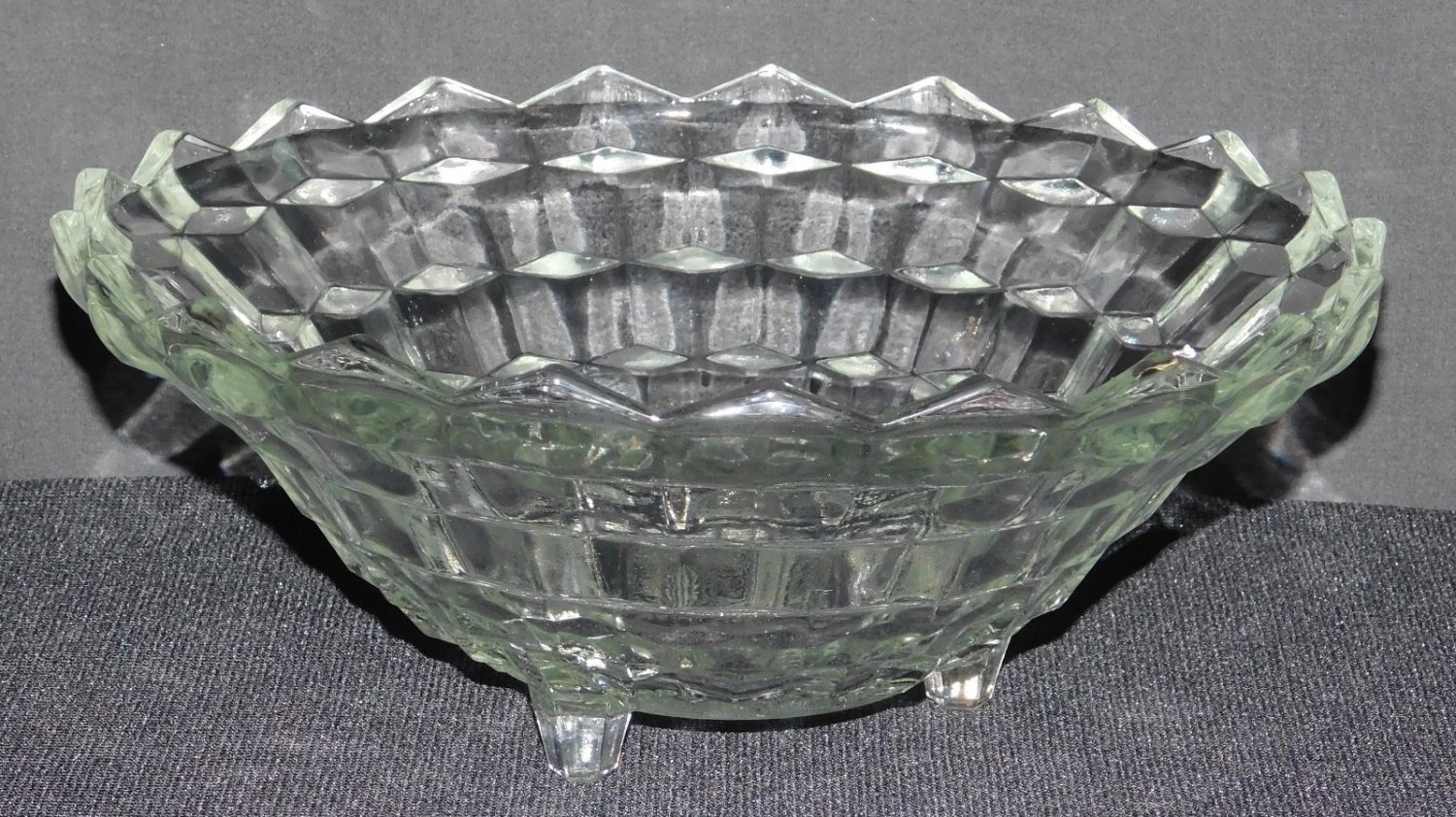 Indiana Glass Whitehall Clear Pattern Footed Bowl 10" Round