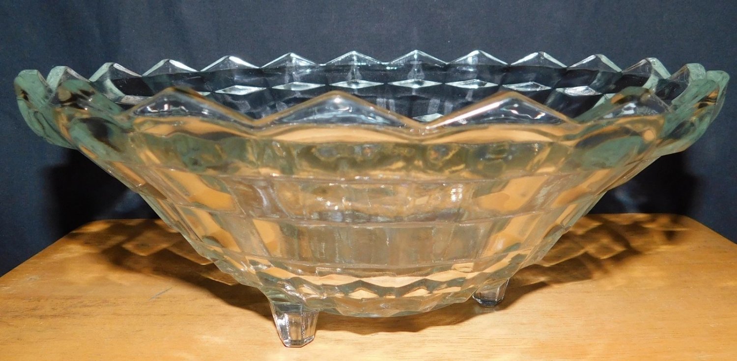 Indiana Glass Whitehall Clear Pattern Footed Bowl 10" Round