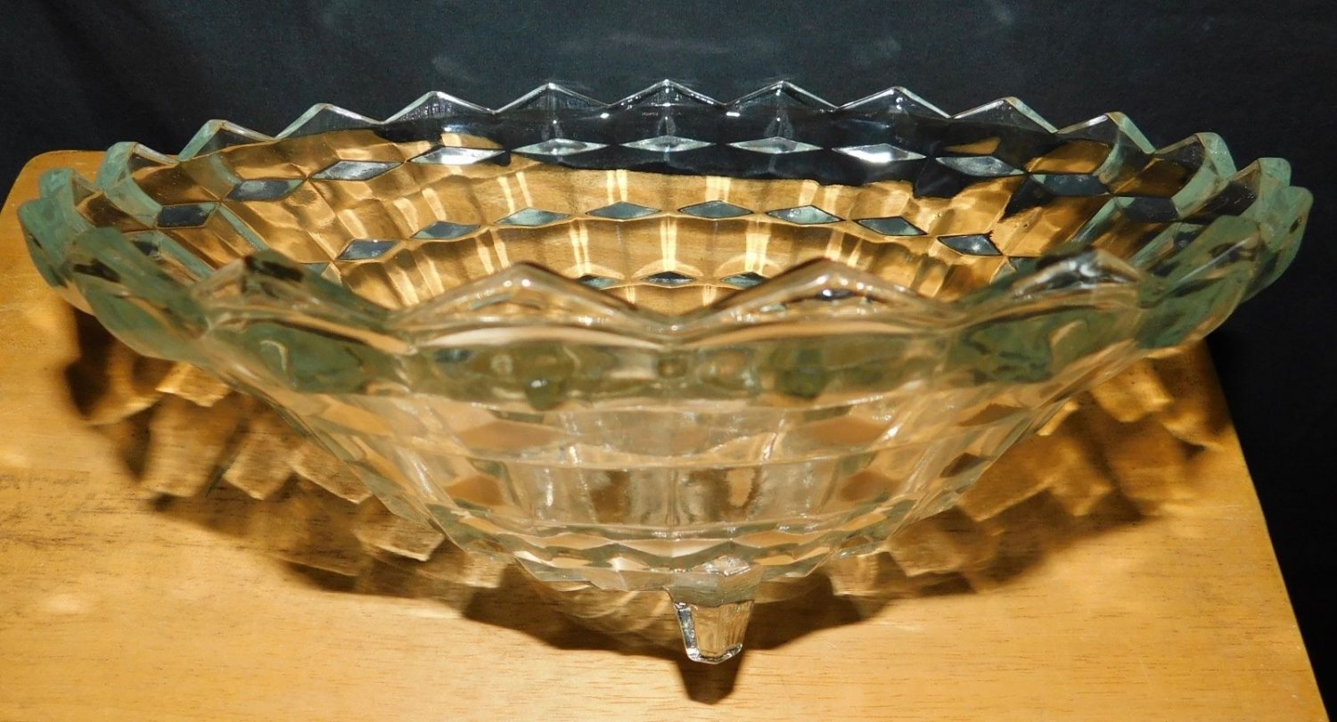Indiana Glass Whitehall Clear Pattern Footed Bowl 10" Round