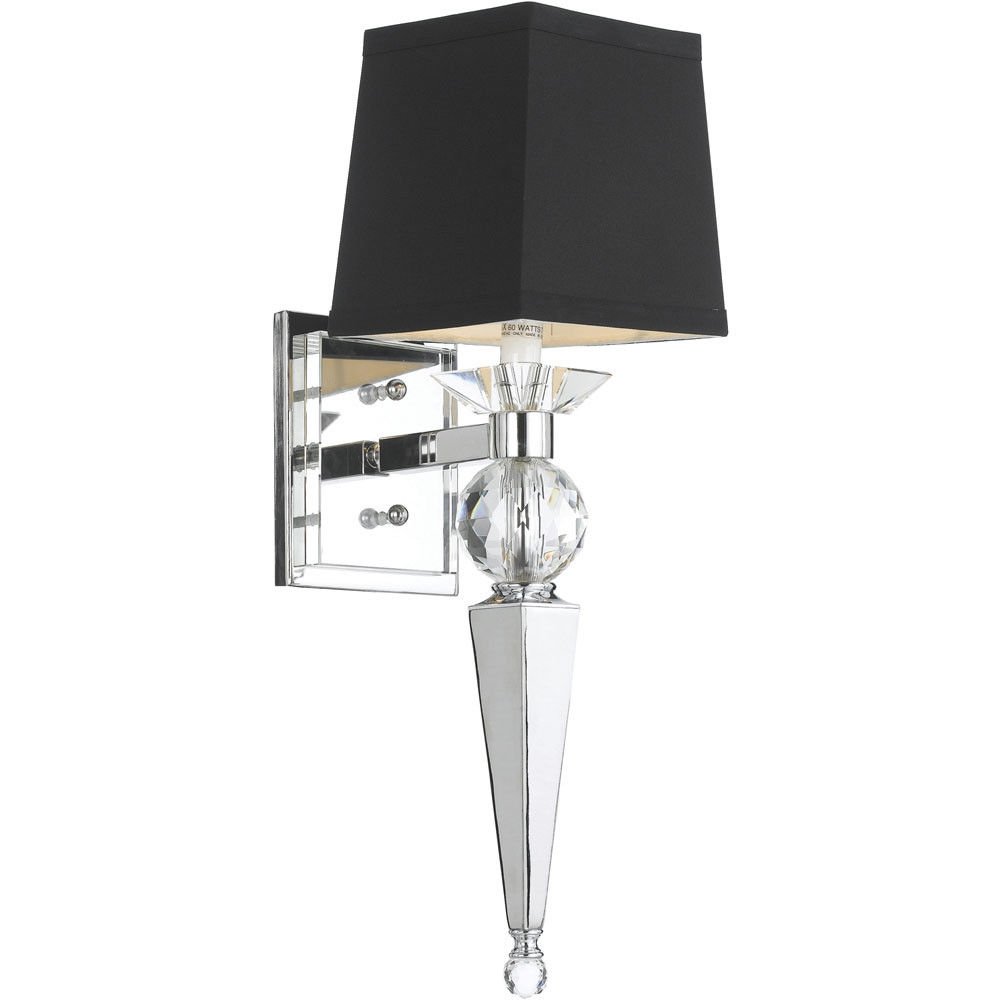 AF Lighting Chrome Crystal Clark Wall Sconce 60W Candle Bulb 20.5"HX6"W ...