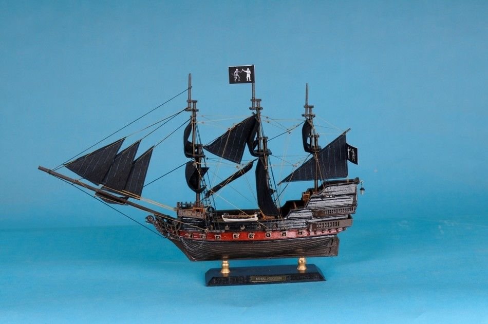 Black Bart's Royal Fortune Limited Model Pirate Ship 15" L x 4" W x 10" H