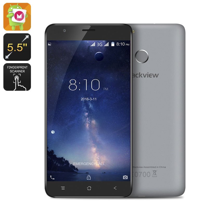 Blackview E7S Smartphone - 5.5 Inch Display, Android 6.0, 2GB RAM (Gray)