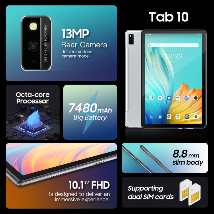 Blackview Tab 10, 10.1 inch, 4GB+64GB (Silver)
