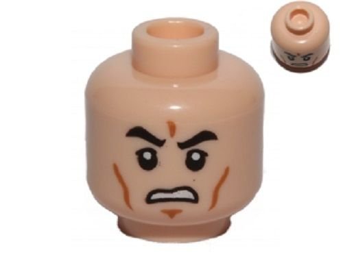 LEGO Minifigure Head Star Wars, Cheek Lines, Chin Dimple, Grimacing Pattern