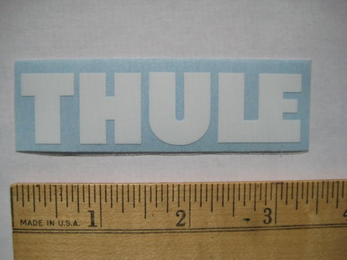 THULE WHITE Car Rack Bike Truck Bikes MTB STICKER DECAL