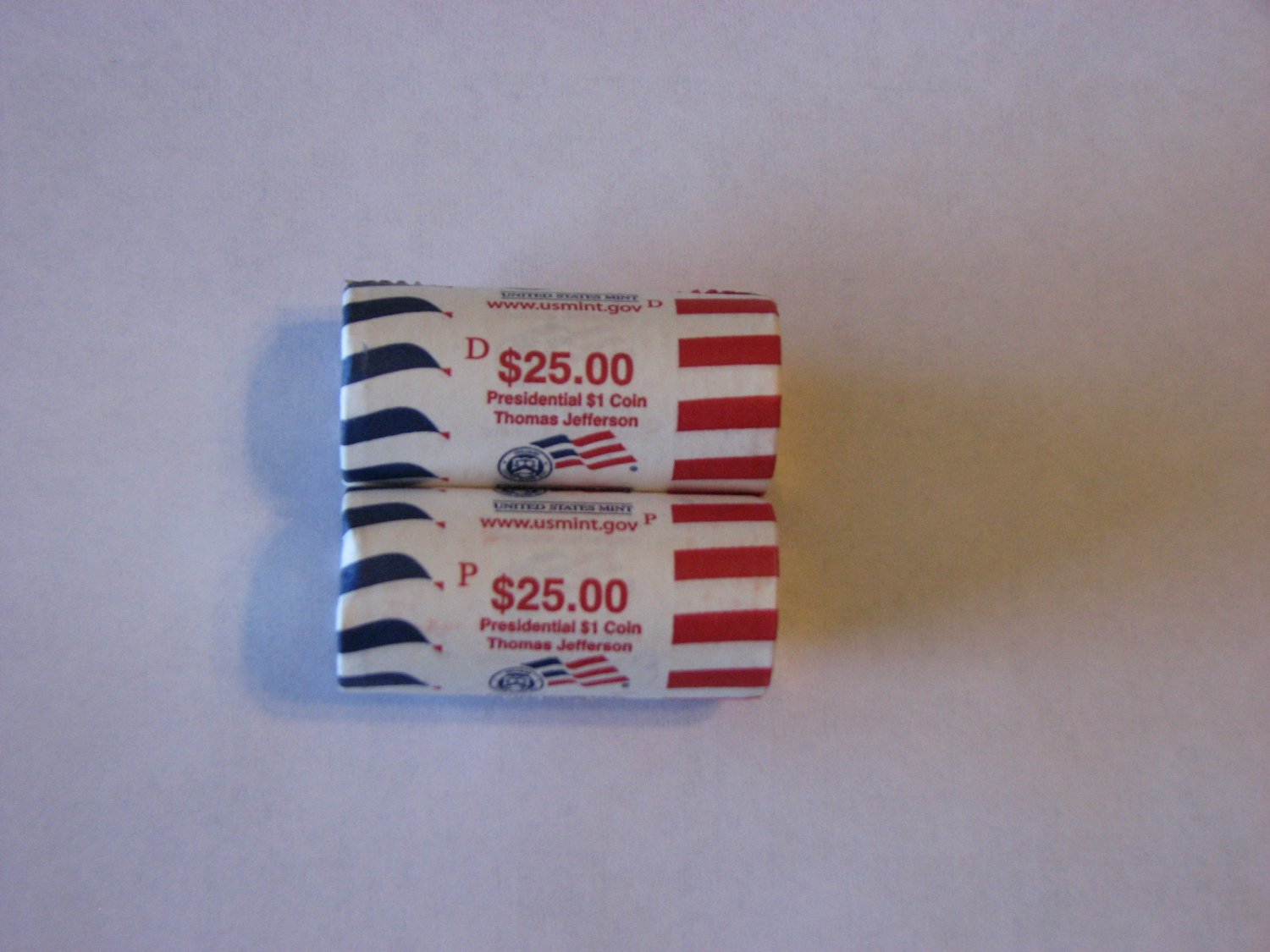 2007 D & P ROLLS (THOMAS JEFFERSON PRESIDENTIAL DOLLAR COIN) 2007 D & P ROLLS (THOMAS JEFFERSON PRESIDENTIAL DOLLAR COIN)