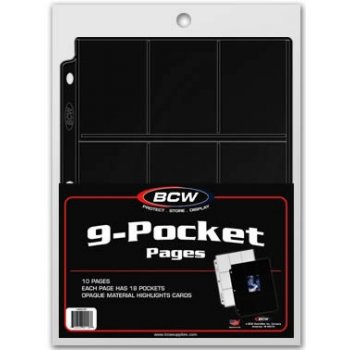 BCW Vinyl Double 9-Pocket Page With Black Background