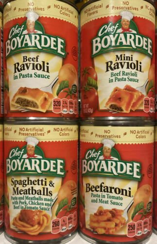 Chef Boyardee 4 Can Variety - Beef Ravioli, Mini Ravioli, Beefaroni ...