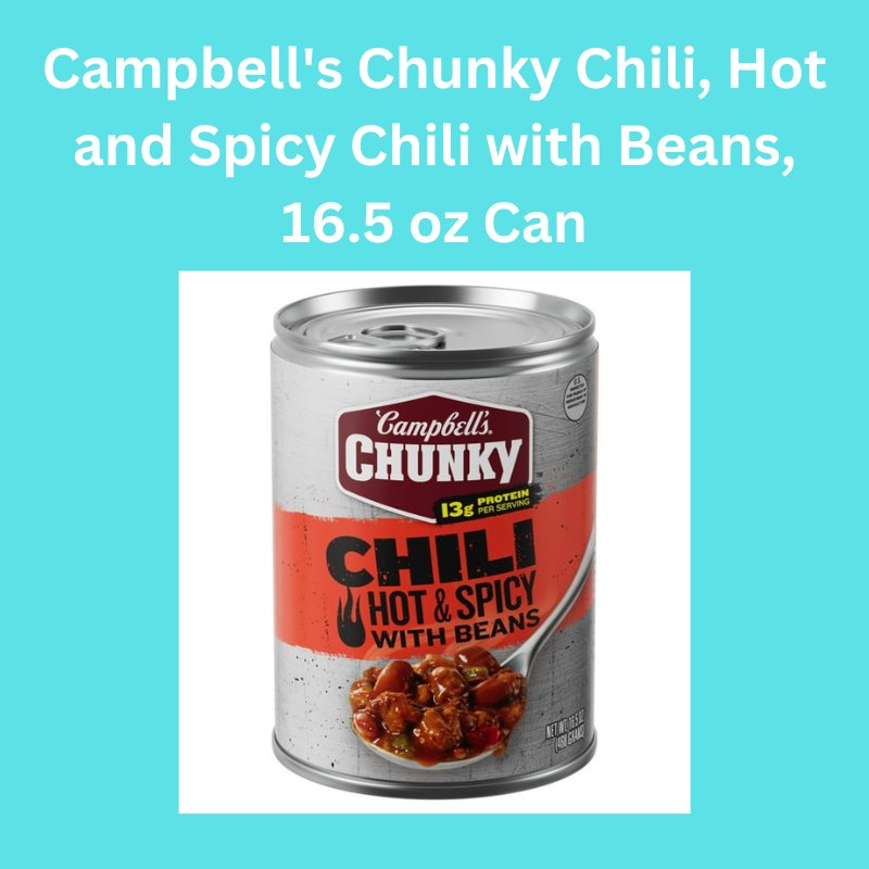 Campbell's Chunky Chili, Hot and Spicy Chili with Beans, 16.5 oz Can ...
