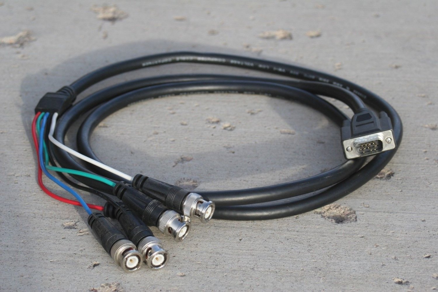 Extron 6' Black VGA-M HD-15 to 5 BNC RGB Cable for HDTV Extension Monitor