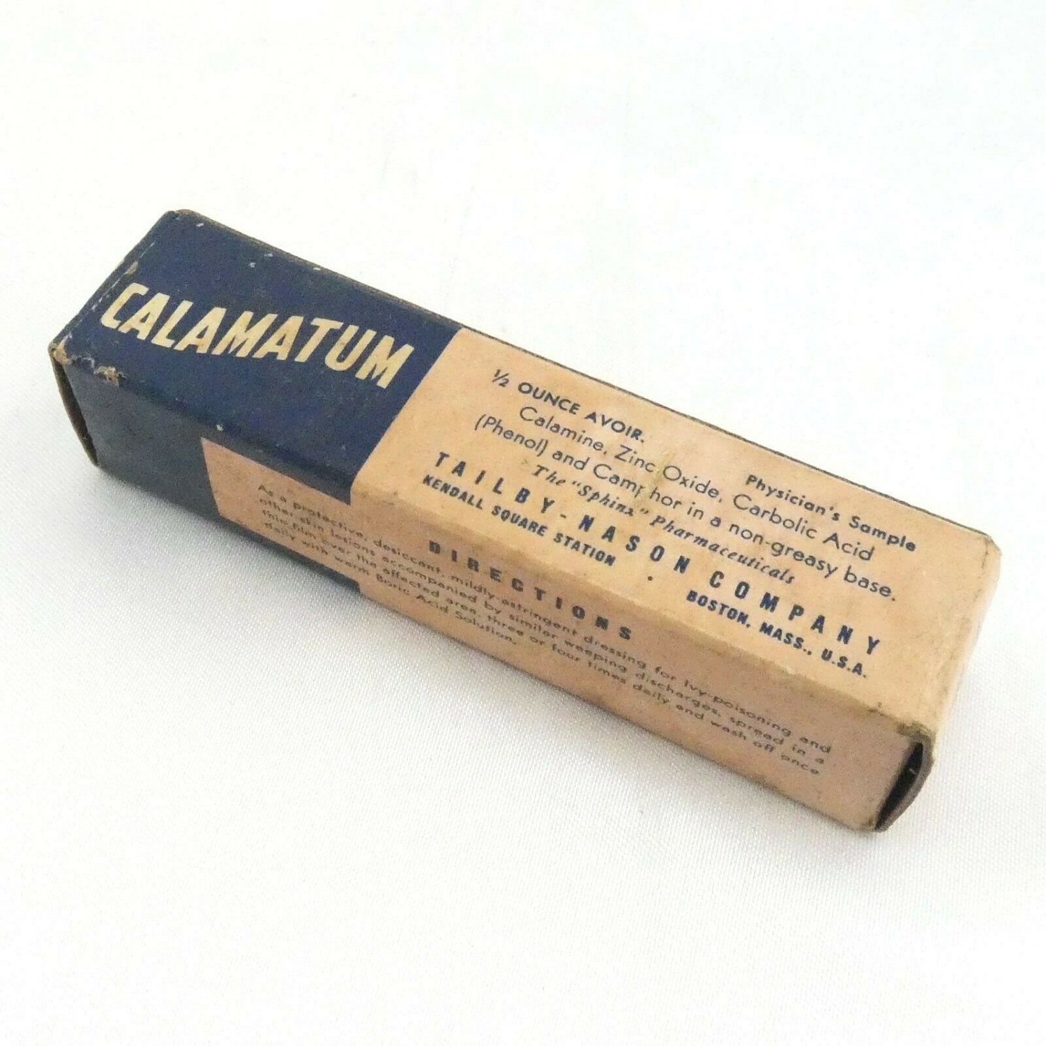 Vintage Calamatum Ointment Original Box Physicians Sample Zinc Oxide ...
