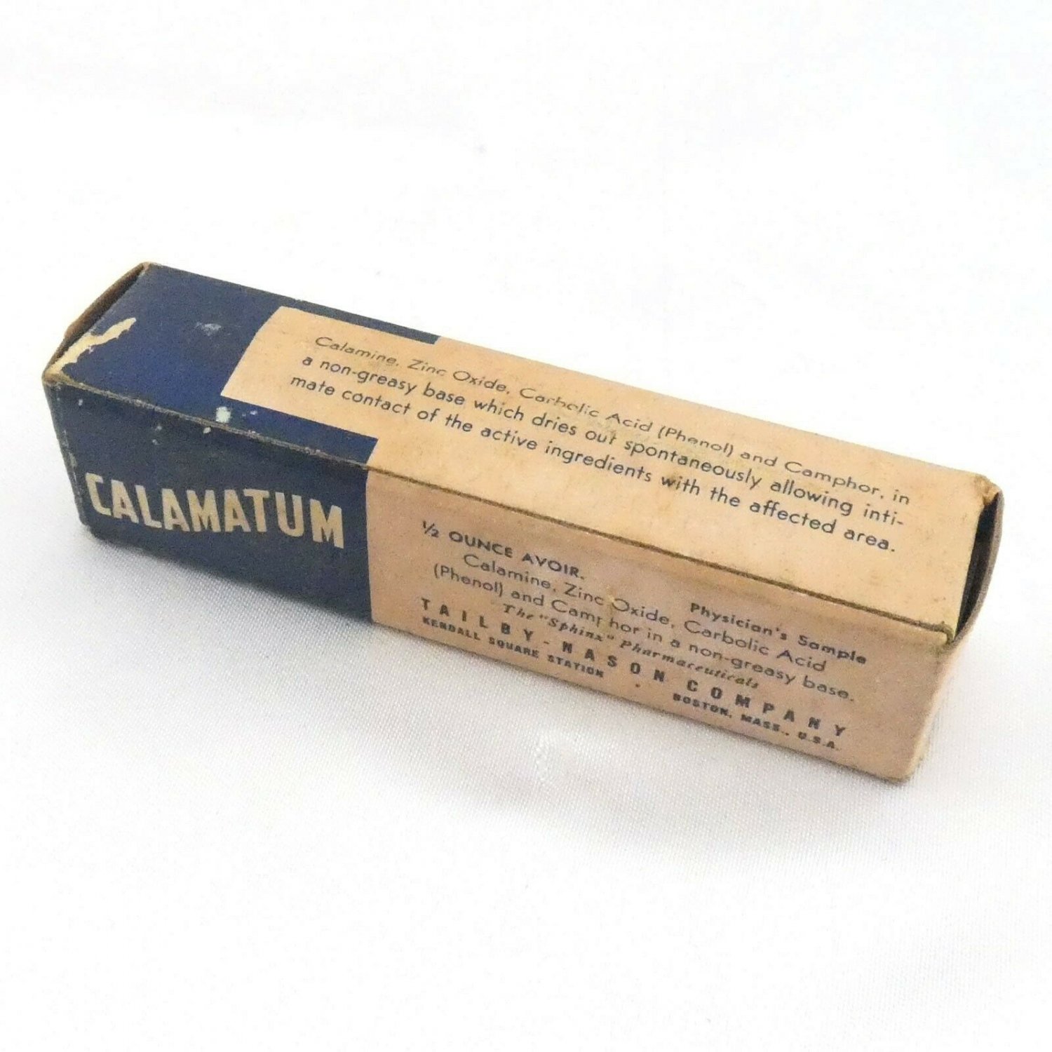 Vintage Calamatum Ointment Original Box Physicians Sample Zinc Oxide ...