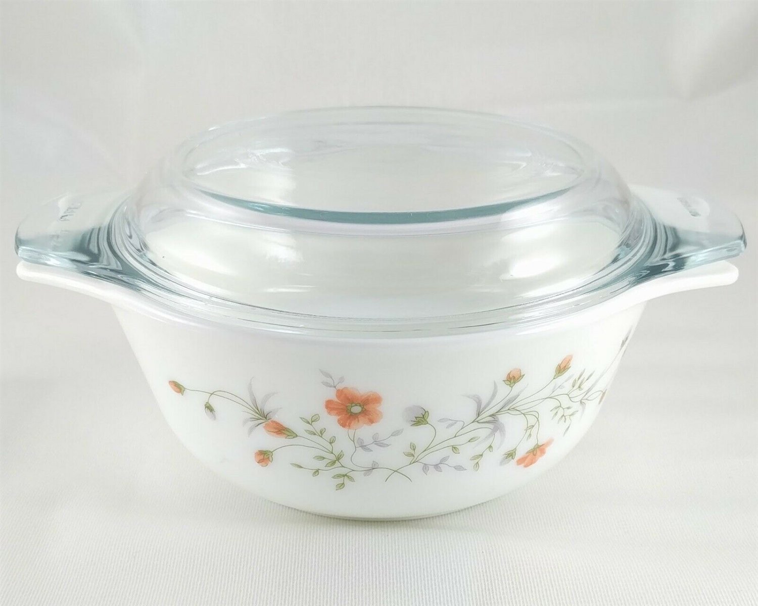 Pyrex England Emily Dish 6½" Spring Garden Vintage 1986 w/ Blue Tint ...