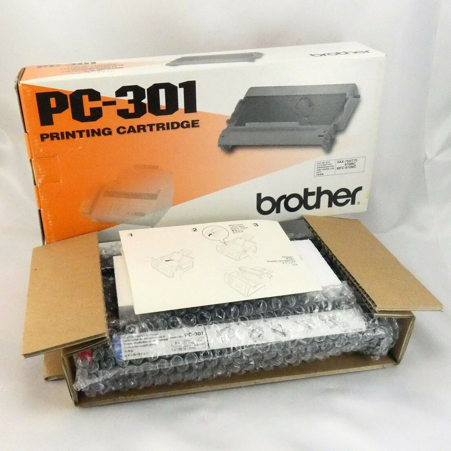 Brother PC-301 Printing Cartridge GENUINE OEM FAX-750/770 870MC MFC ...