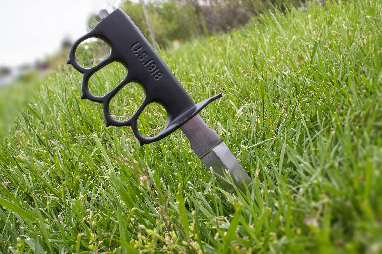 WW1 US 1918 Trench Knife Carbon Steel Blade With Black Handle Repro