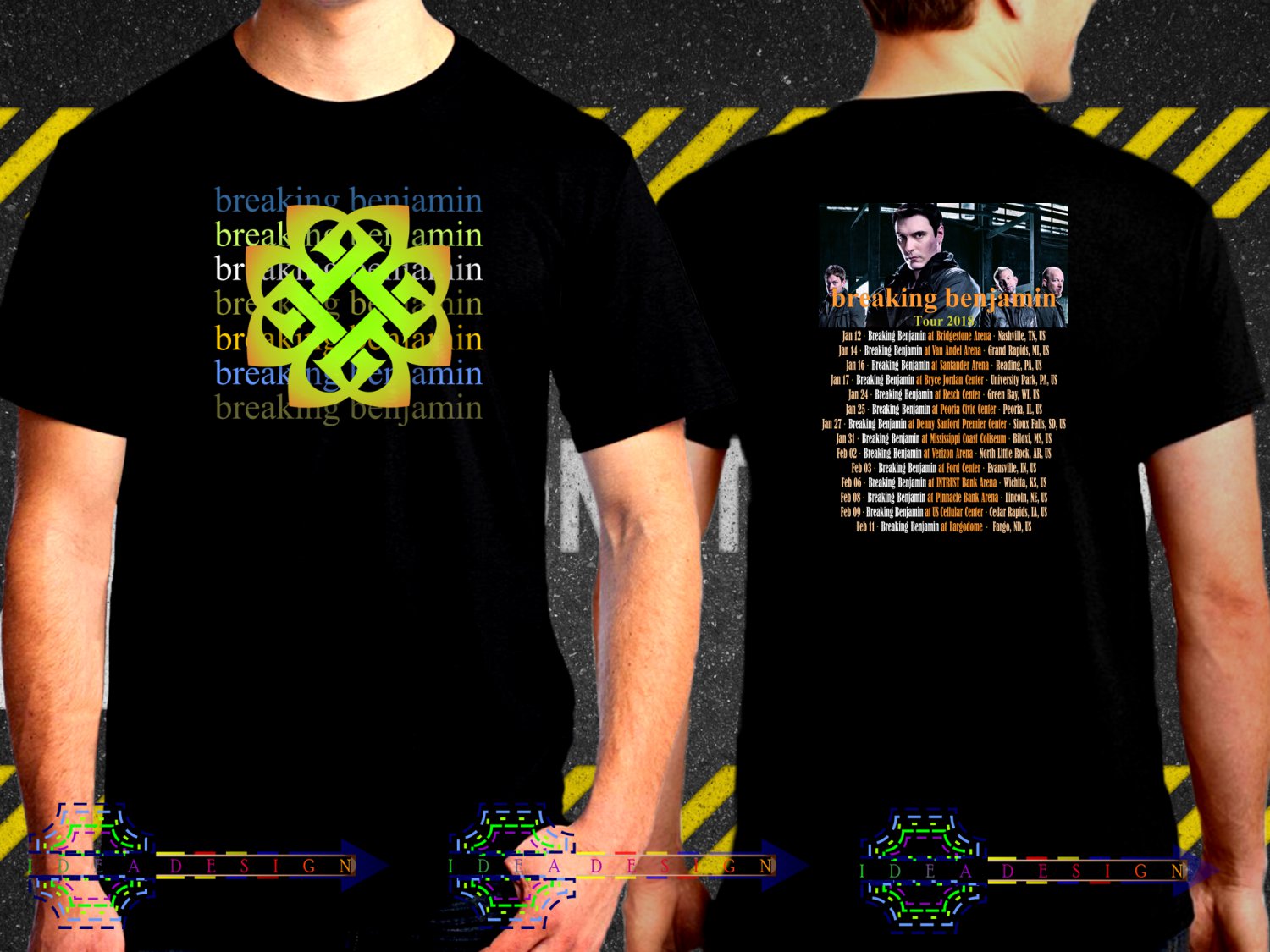 Breaking Benjamin Tour Date 2018 Black Concert T-Shirt S to 3XL BBen12