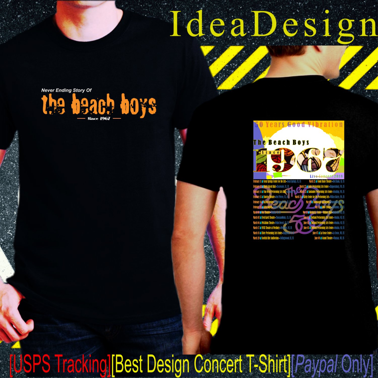 The Beach Boys Band Tour Dates 2018 Black Concert T-Shirt S to 3XL ...