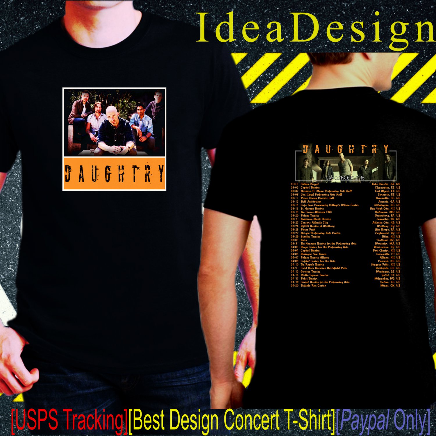Daughtry-Shirt-Tour-Dates-2018-Black-Concert-T-Shirt-S-to-3XL-Sizes-D202