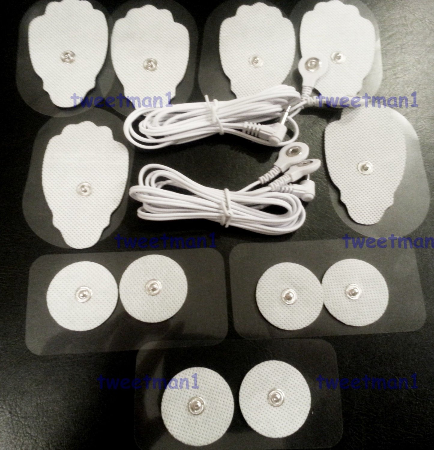 2 ELECTRODE DUAL SNAP LEAD WIRES- 3.5mm Plug+(6LG + 6SM)Massage ...