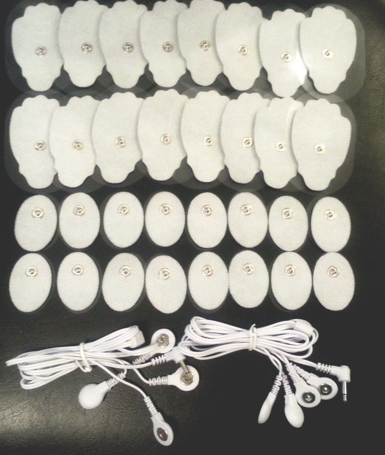 PAIR 4 WAY ELECTRODE LEADS(3.5mm)+16 LG+16 OVAL FOR PHYSIOTHERAPY ...