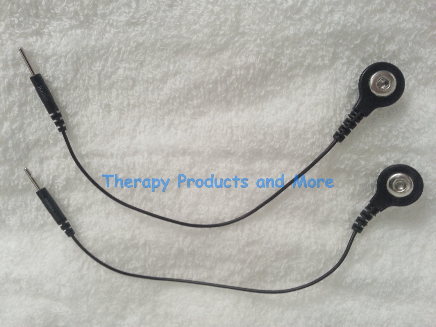 (2) Electrode Lead Wires Black PIN-TO-SNAP Convert Pin Leads to Snap ...