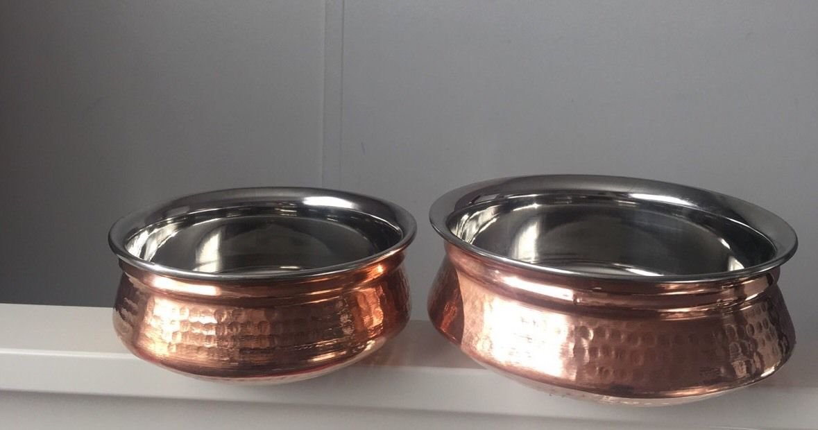 Copper Serving Bowl Hammered, Stainless Steel Serving Dishes Appetizers ...