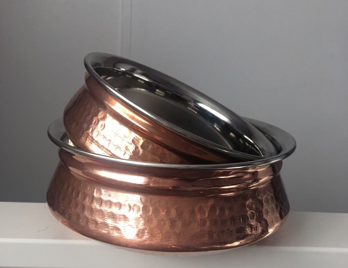 Copper Serving Bowl Hammered, Stainless Steel Serving Dishes Appetizers ...