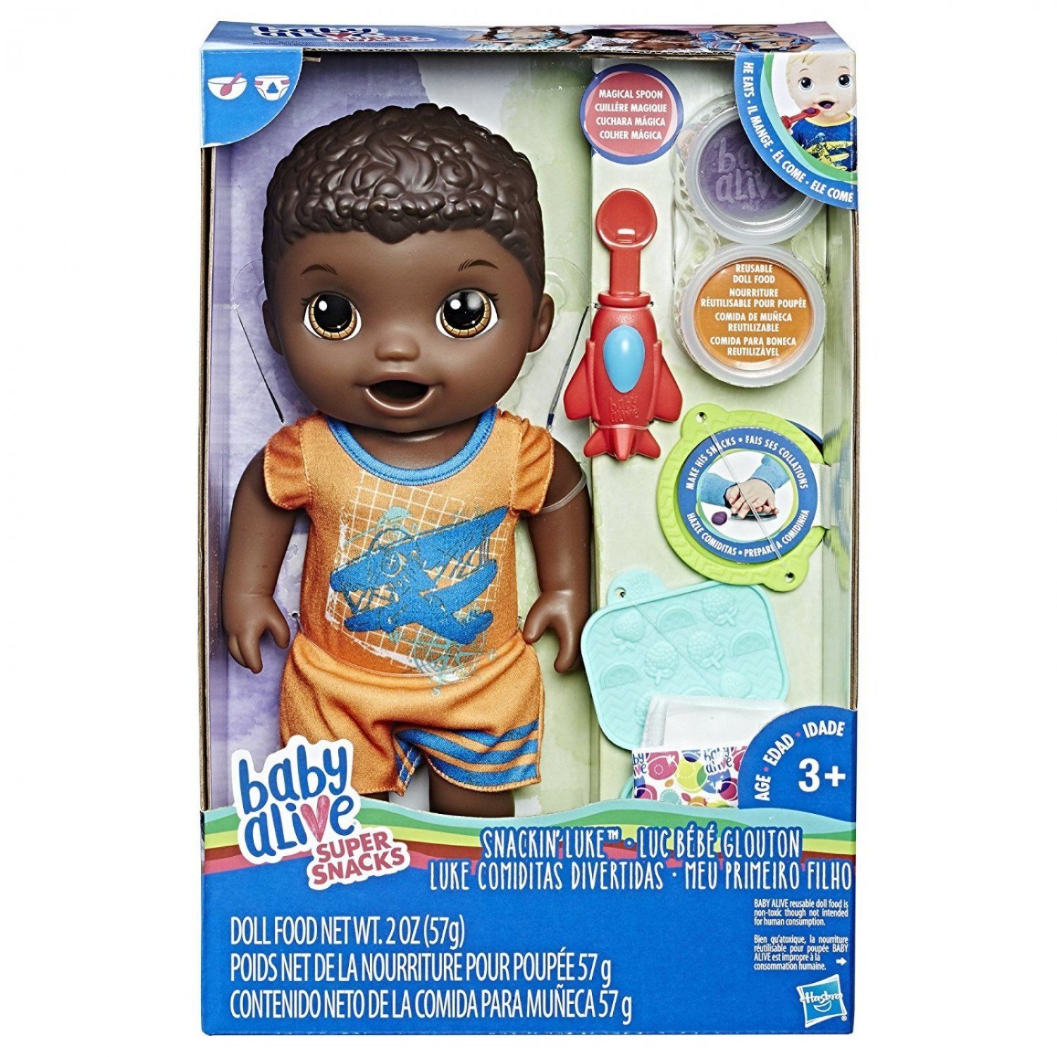 Baby Alive Super Snacks Snackin' Luke African American Doll Xmas Gifts Toys Gift