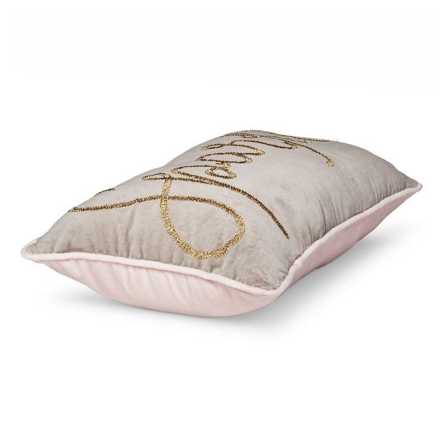 Sparkle Throw Pillow 20"x12" Gray Gold Bedroom Decor Kids Soft Home Bed ...