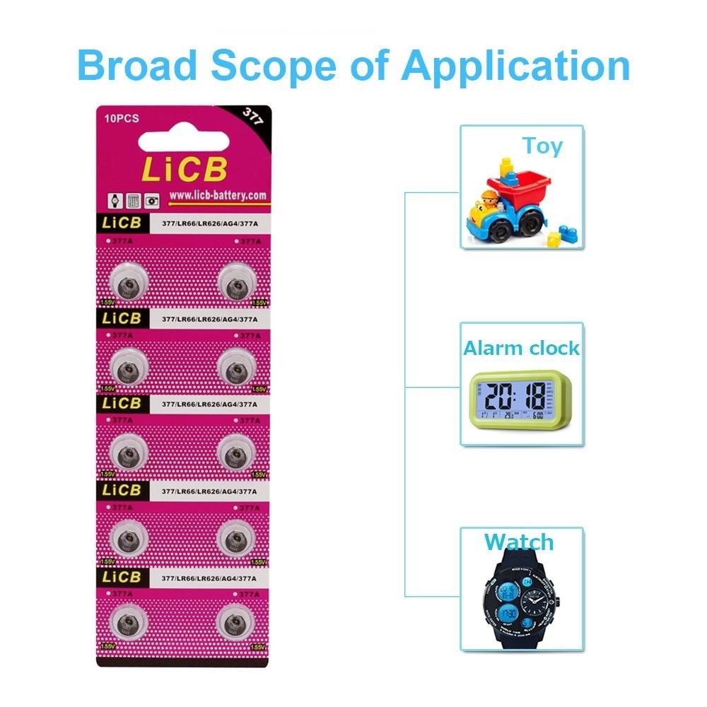 LiCB 20 Pack SR626SW 377 626 Battery 1.5V Button Cell Watch Batteries