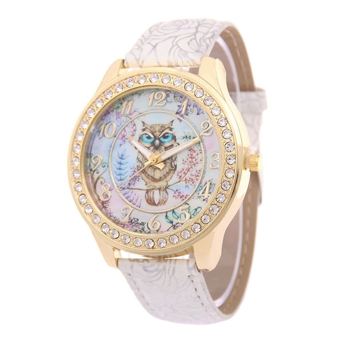ybotti Fashion Women's Round quartz Watch PU Leather Band owl cute ...
