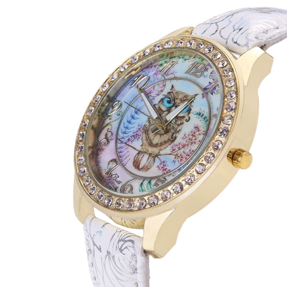 ybotti Fashion Women's Round quartz Watch PU Leather Band owl cute ...