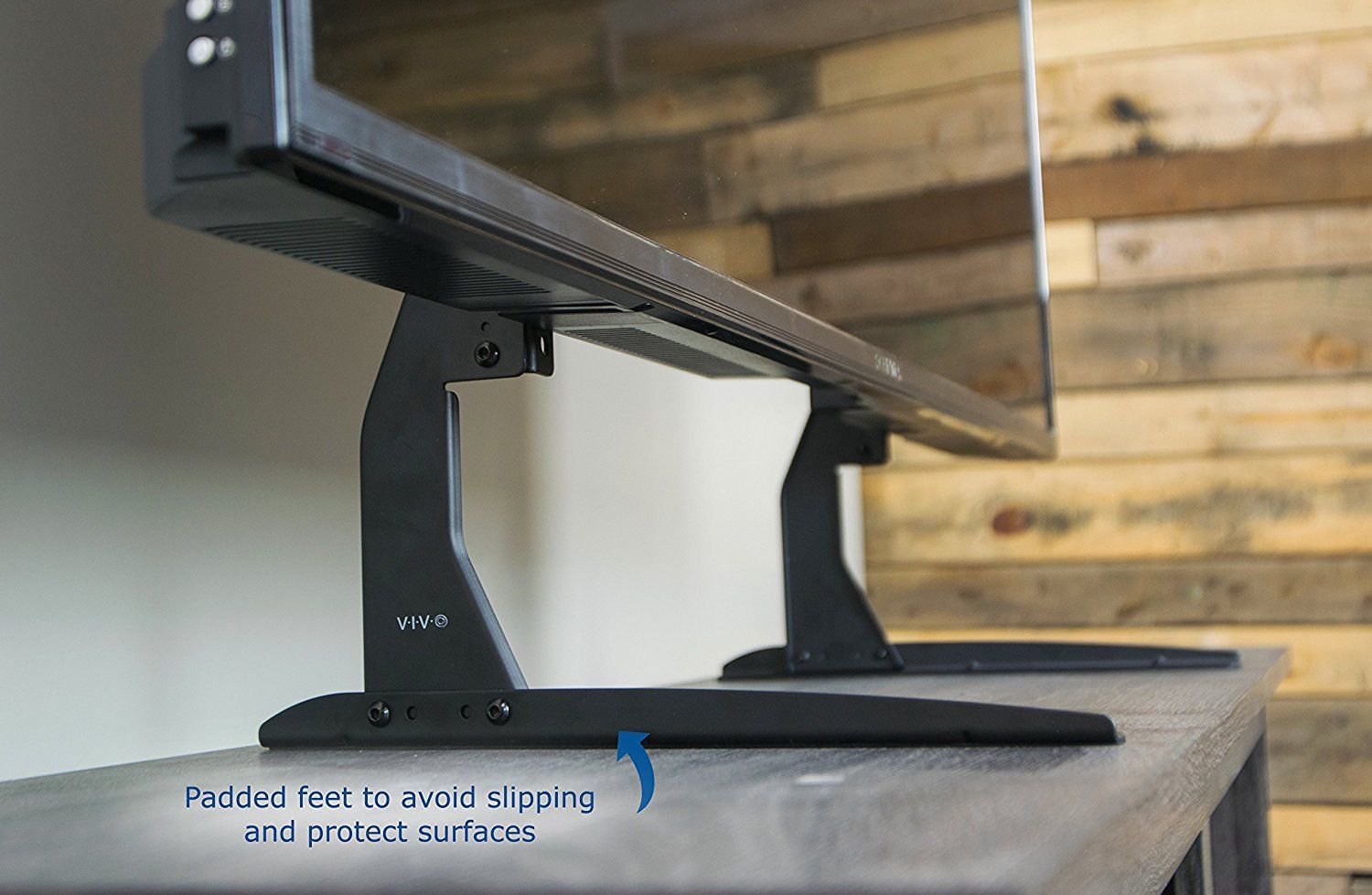 Universal LCD Flat Screen TV Table Top Stand Base Padded Bottom Feet 22 ...