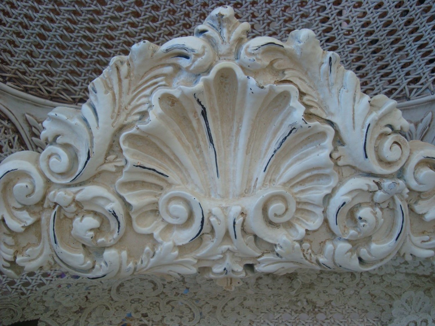 SHABBY FRENCH ORNATE PEDIMENT ARCHITECTURAL HEADER *HANG OVER A MIRROR ...