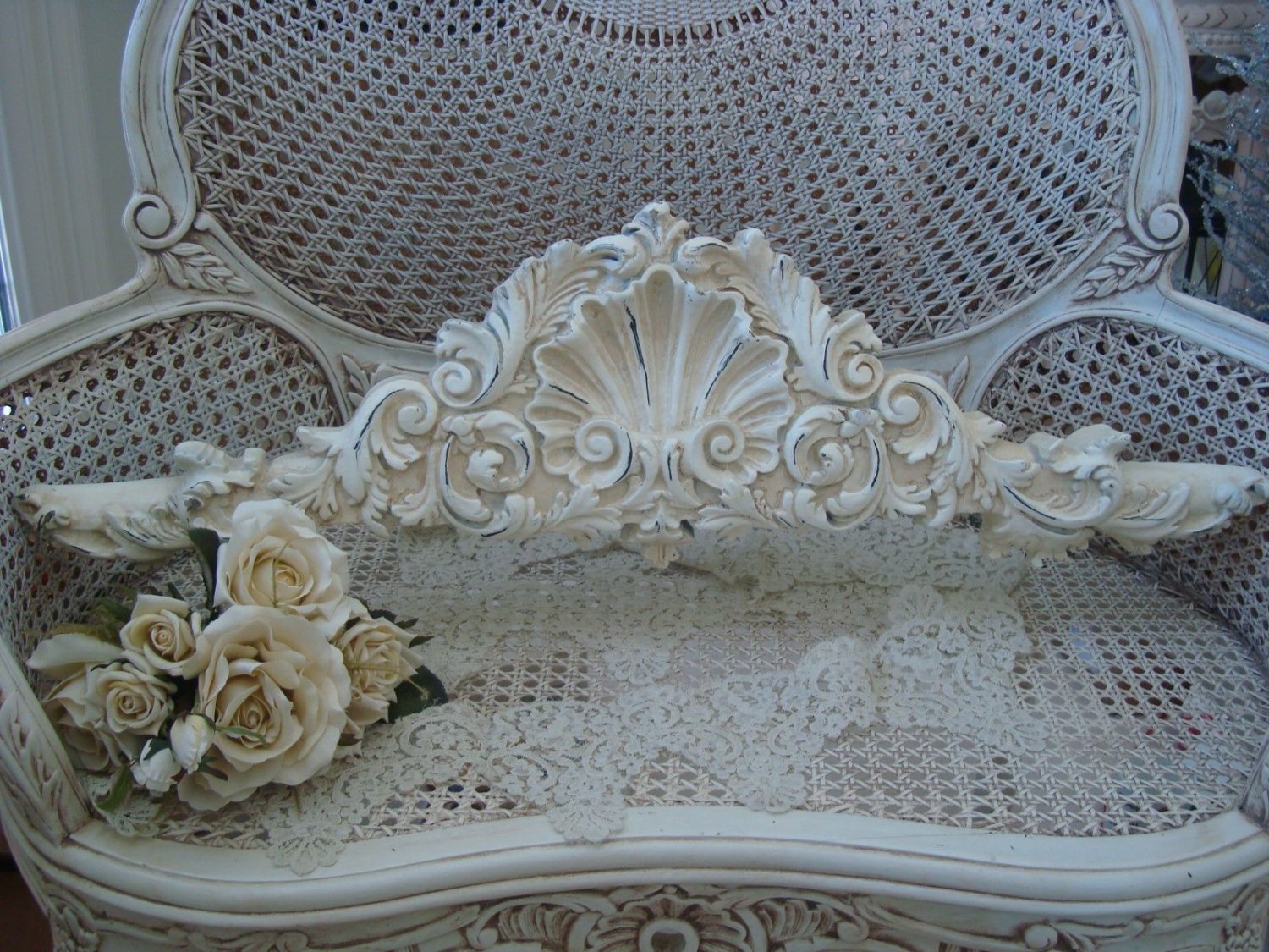 SHABBY FRENCH ORNATE PEDIMENT ARCHITECTURAL HEADER *HANG OVER A MIRROR ...